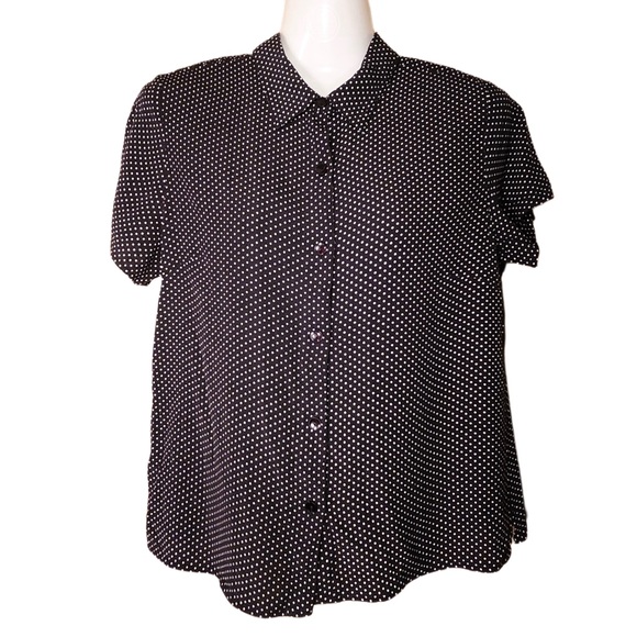 Style & Co. | Tops | Style Co Black Polka Dot Button Down Shirt | Poshmark